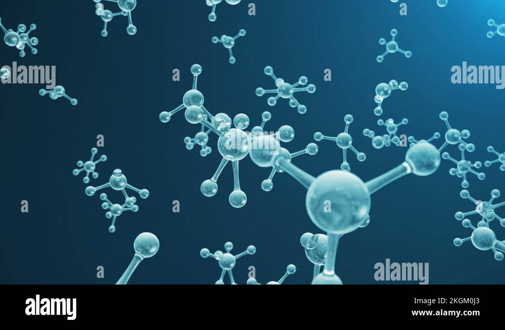 3D animation molecule structure. Scientific medical background with ...