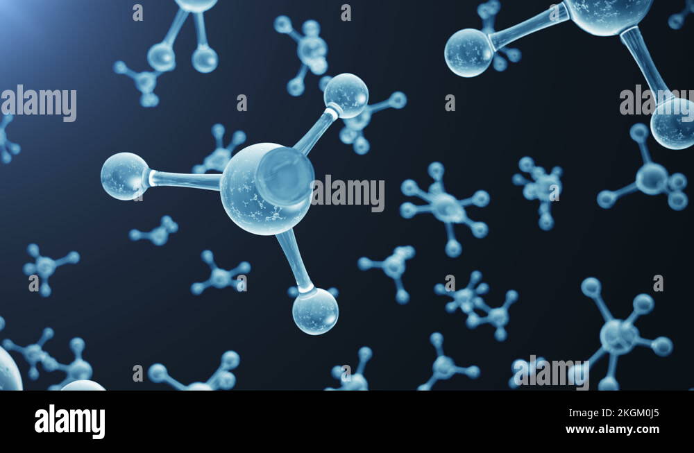 3D animation molecule structure. Scientific medical background with ...