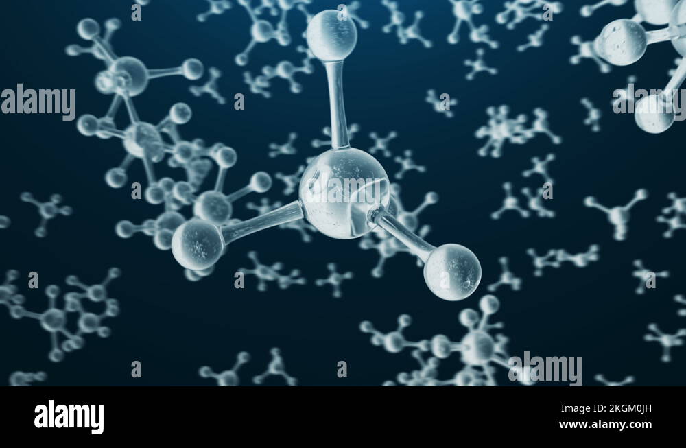 3D animation molecule structure. Scientific medical background with ...
