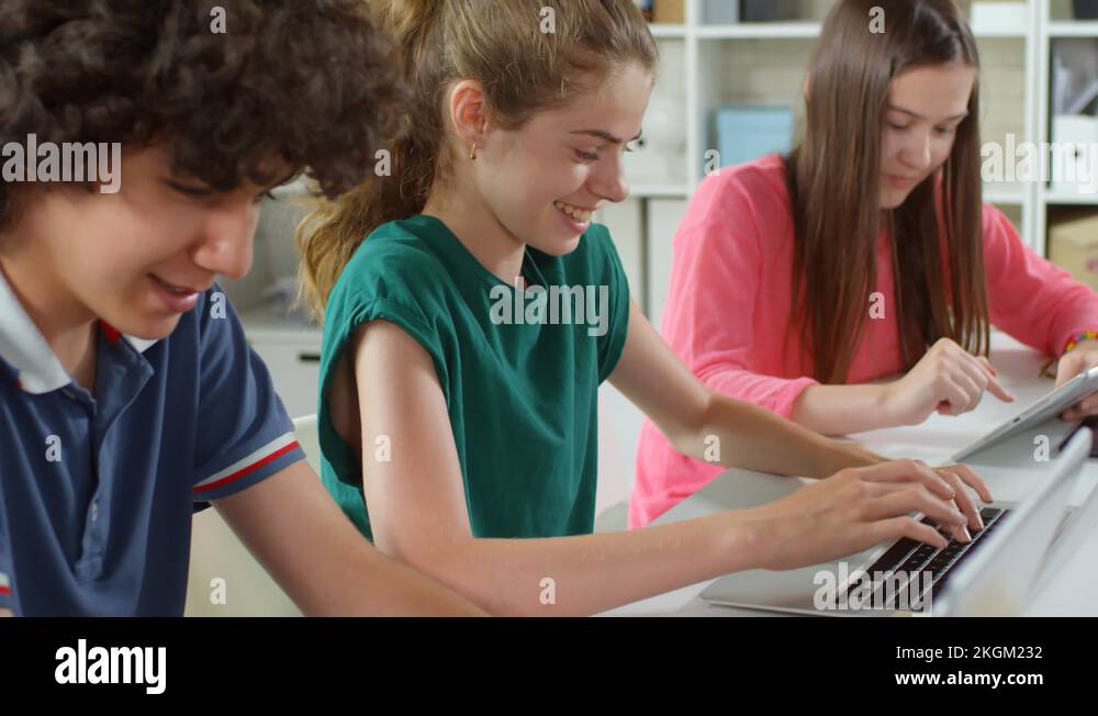 High school teenagers using computers Stock Videos & Footage - HD and ...
