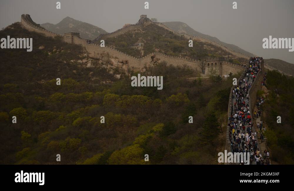 8K Time Lapse Crowd Of People Visit Chinese Great Wall China Ancient ...