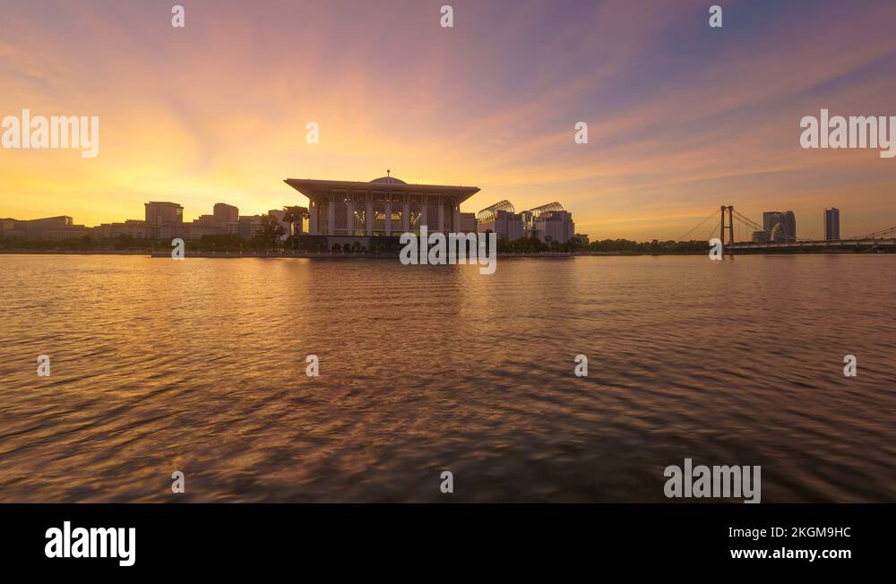 Sultan Mizan Zainal Abidin Mosque Known As Steel Mosque. Timelapse ...