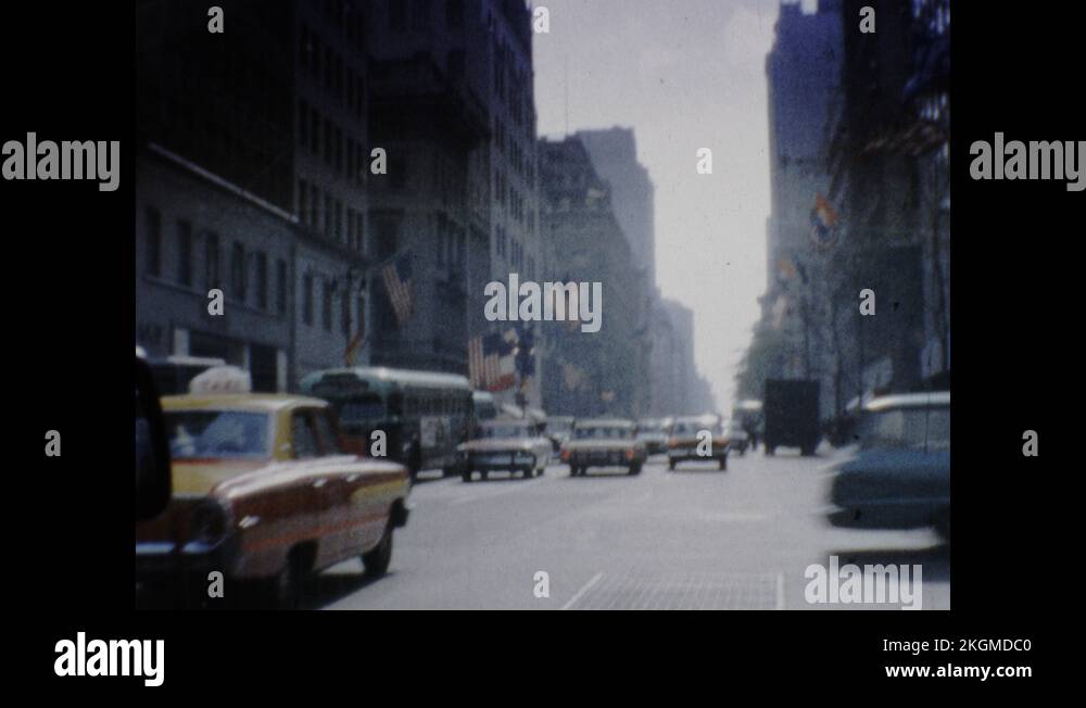 POV of Cars Traffic Congestion New York City 1960s Vintage Film ...