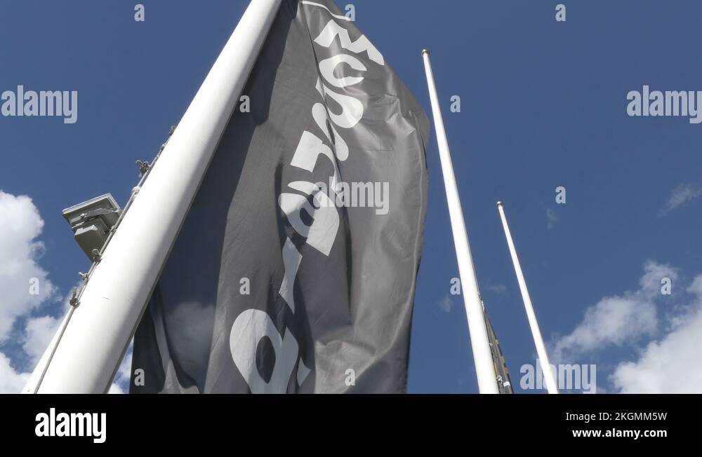 Ungraded: Black Flags With Logo of McDonald's Restaurant Flutter in ...