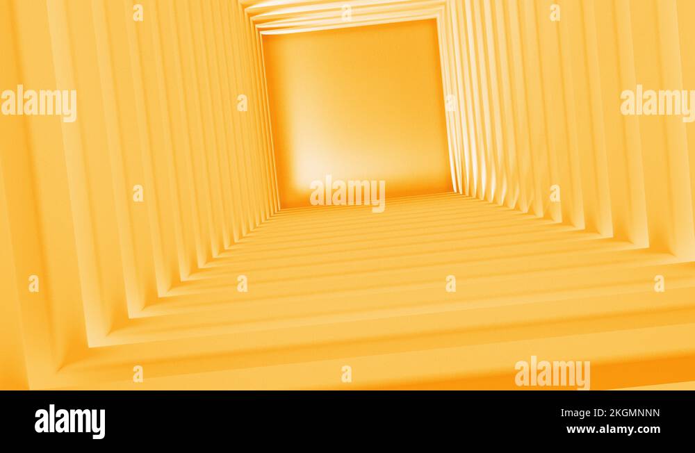 Abstract 3d square corridor with light effect flying. 4K animation ...