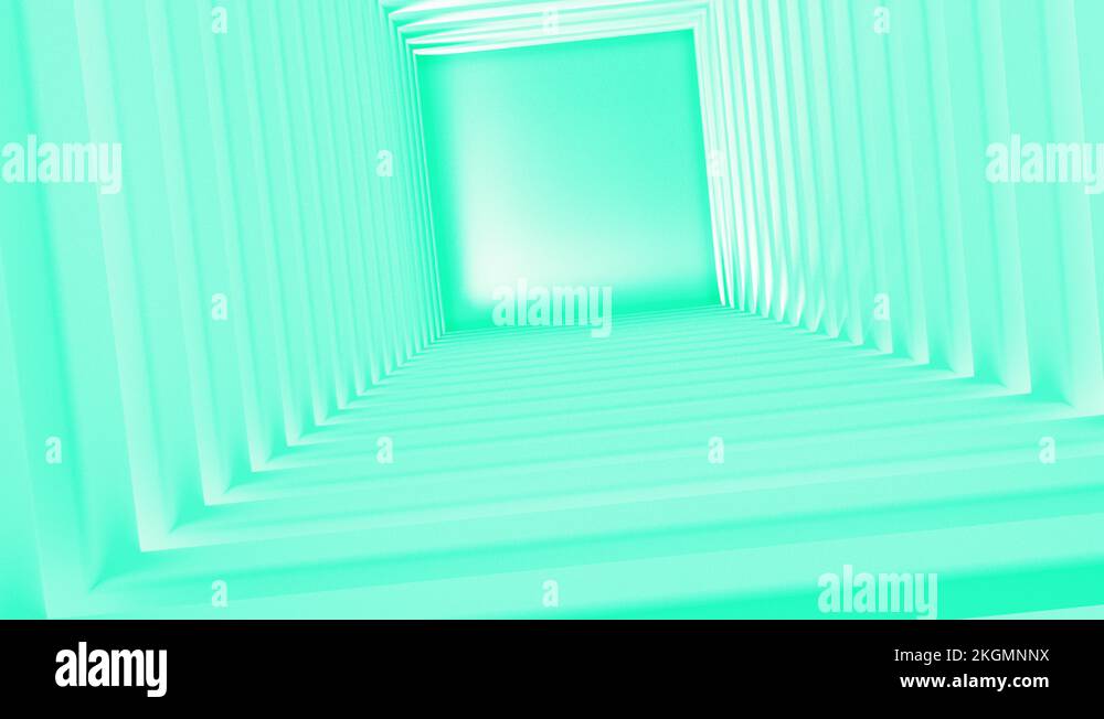 Abstract 3d square corridor with light effect flying. 4K animation ...