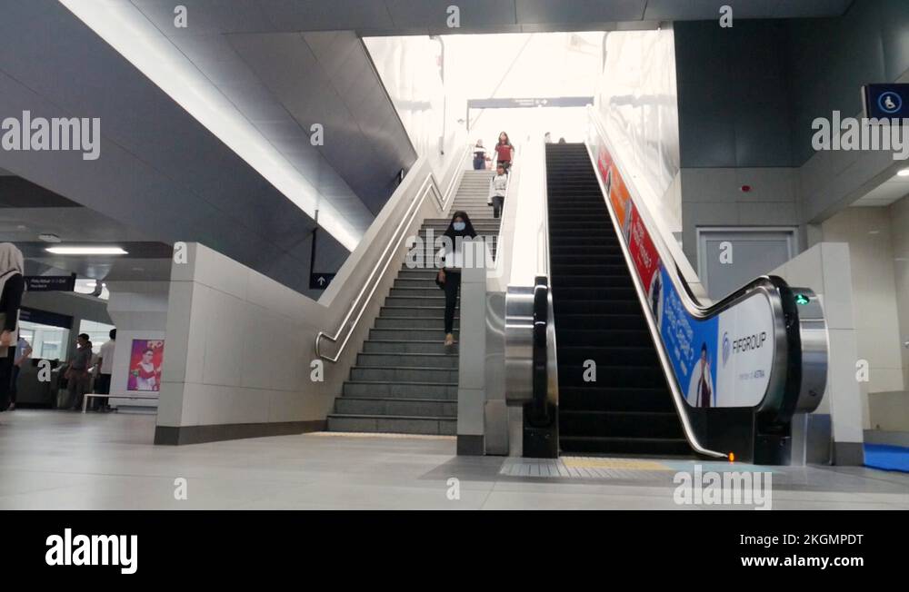 Jakarta MRT - Stairs and Escalator in MRT Station Stock Video Footage ...