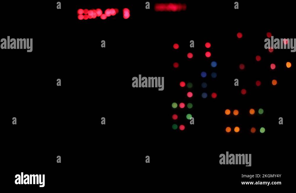 ZO of a control panel of different colored, blinking lights Stock Video ...