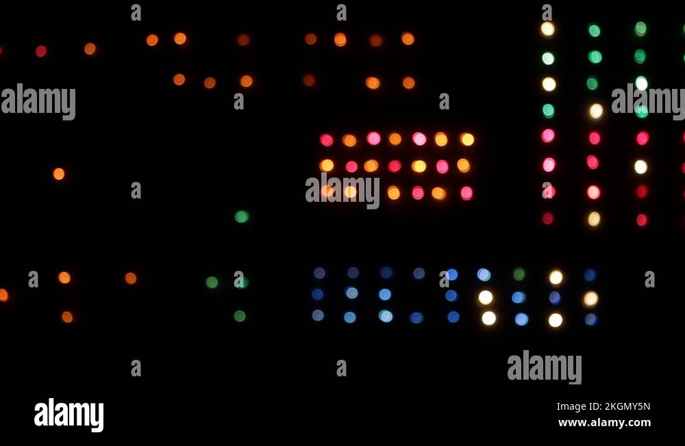 ZI of a control panel of different colored, blinking lights Stock Video ...
