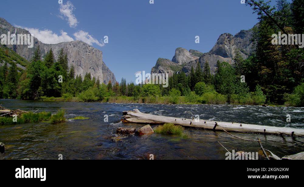 river close to El Capitan, Also Known As El Cap, Is A Vertical Rock ...