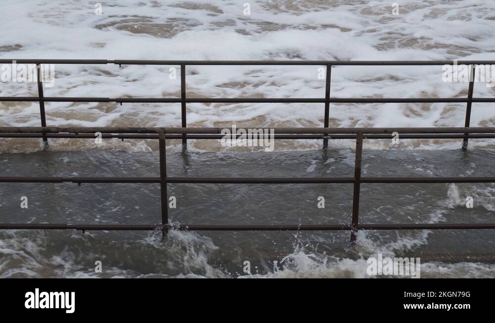 Jordan Lake Dam Spillway Walkway Stock Video Footage - Alamy