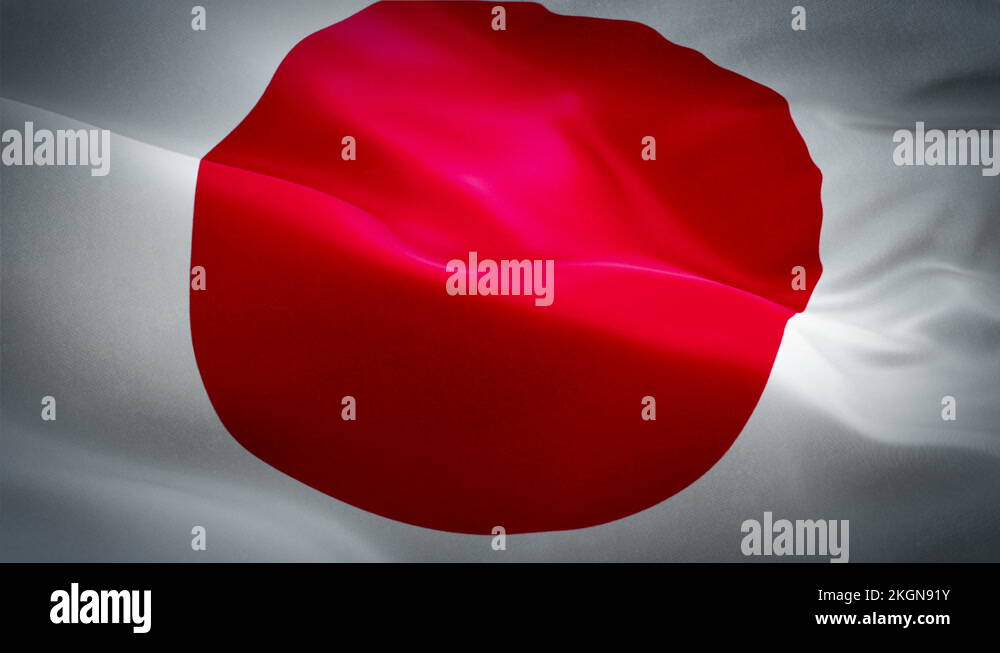 Japanese flag waving in wind video footage Full HD. Japanese Flag ...