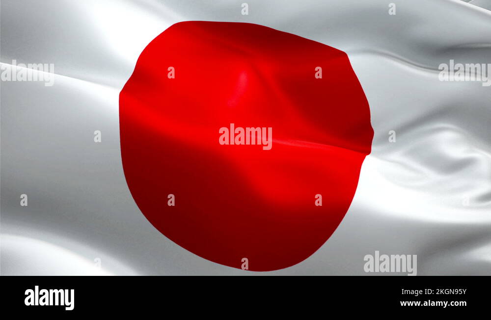 Japan flag Motion Loop video waving in wind. Realistic Japanese Flag ...