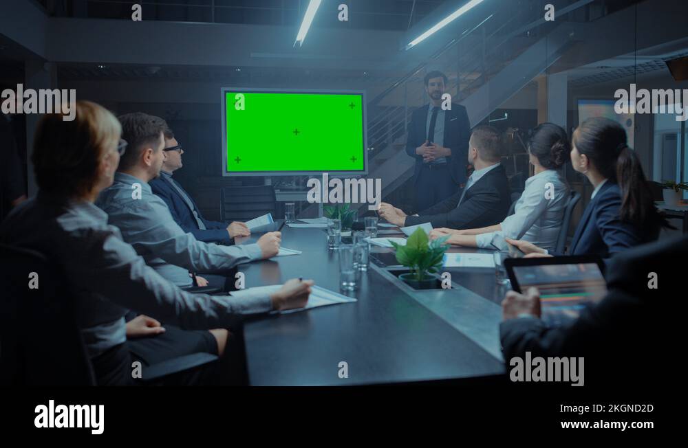 Late at Night In Meeting Room: Director Talks and Uses Digital Chroma ...