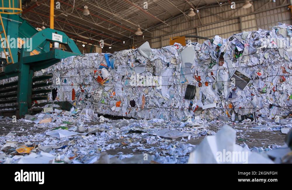 Recycling Paper center environment Ecologic waste garbage forklift ...
