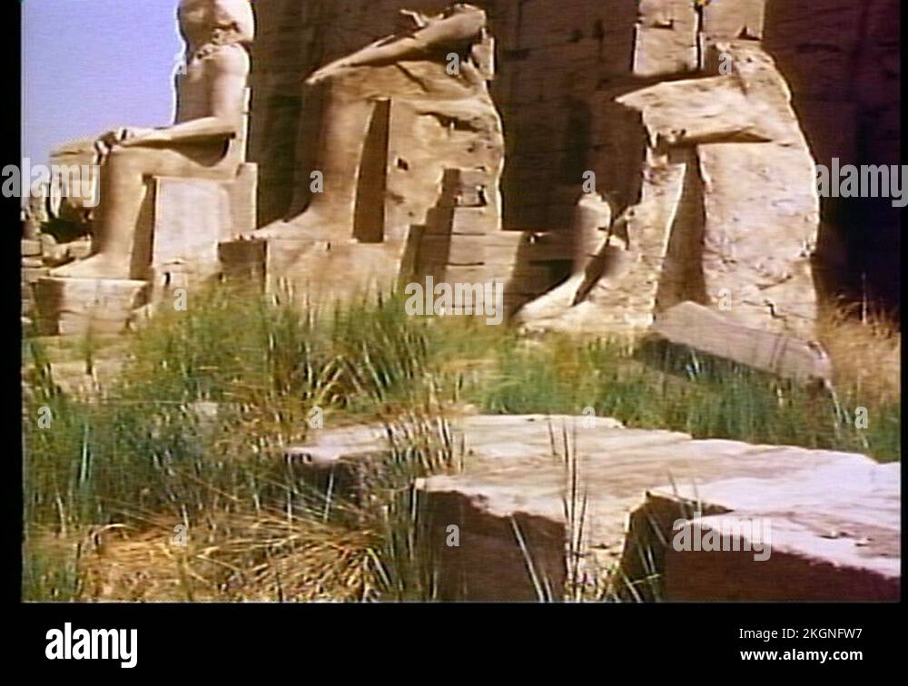 LUXOR, EGYPT, 1977, The Temple of Karnak, tilt up ruins of two ...