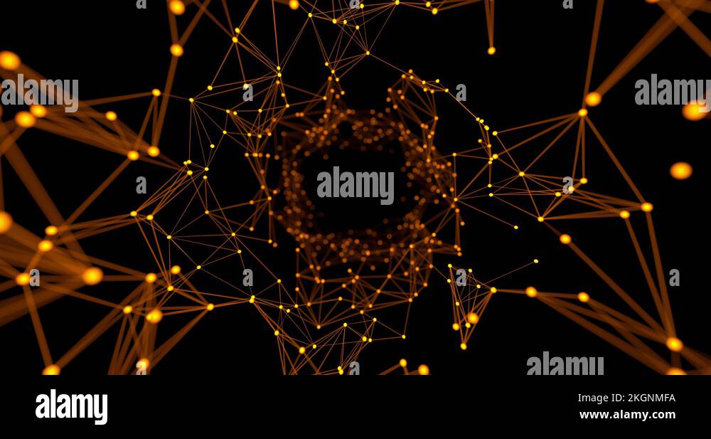 Moving through dots connected by lines, 3D looping animation Stock ...