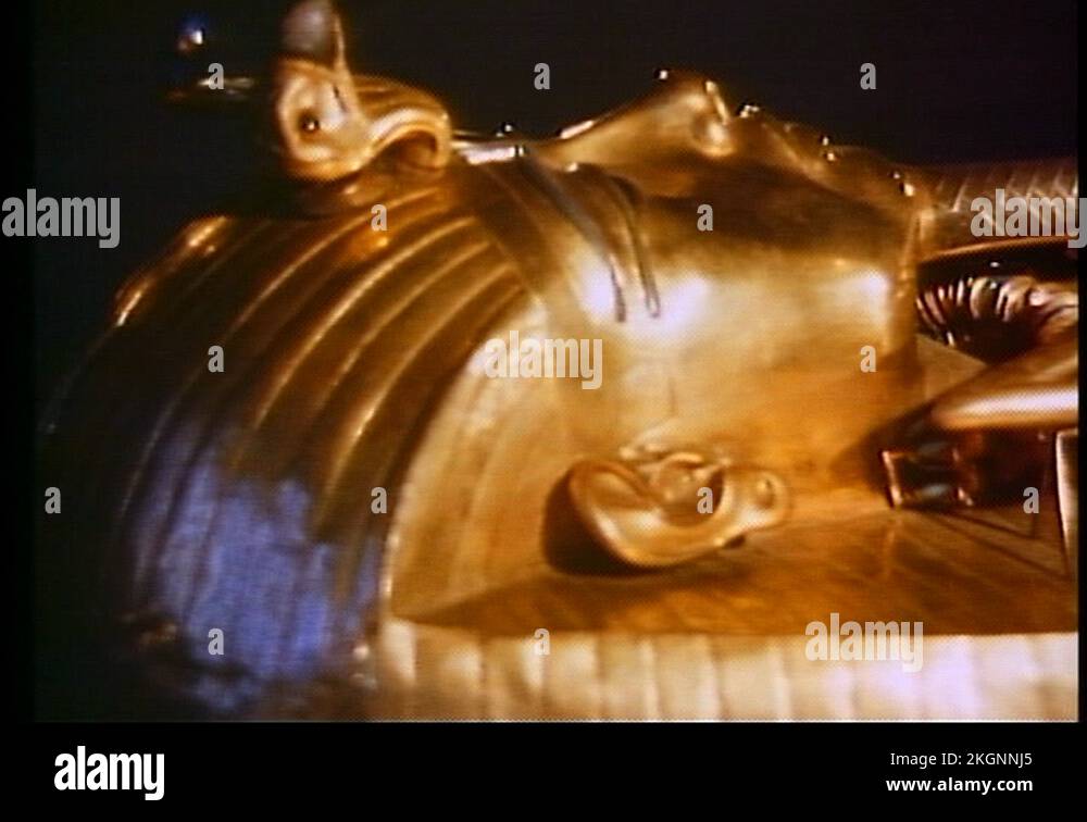 CAIRO, EGYPT, 1977, King Tutankhamen Treasures, gold coffin, King Tut ...