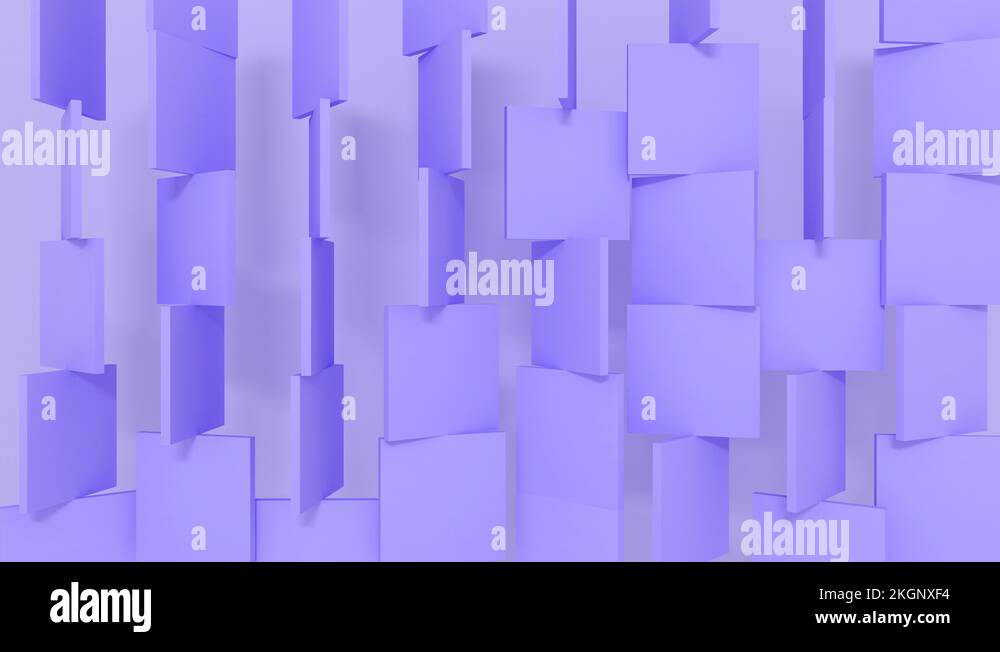 3D squares round shapes rotating on pastel background. 4K seamless loop ...