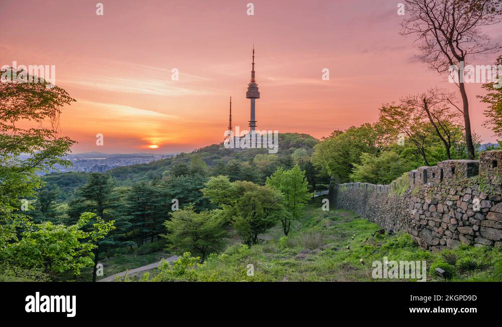 Korean architecture seoul tower sunset Stock Videos & Footage - HD and ...