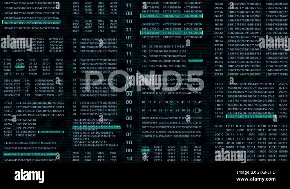 Hud Futuristic Digital Data Number Code Animation For Screensaver Background Stock Video