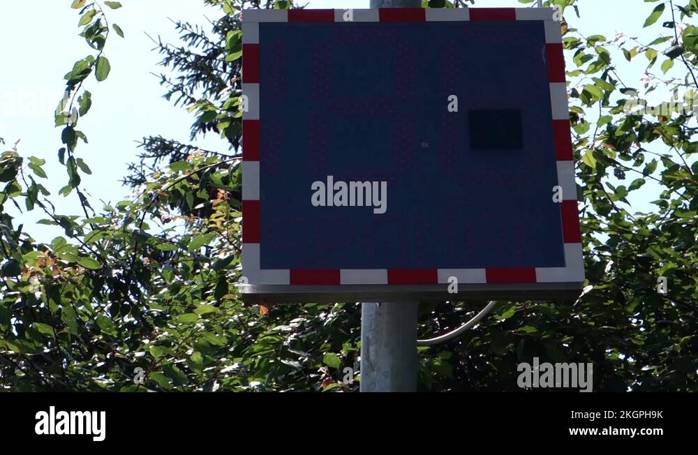 Stationary device for measuring the speed of vehicles Stock Video ...