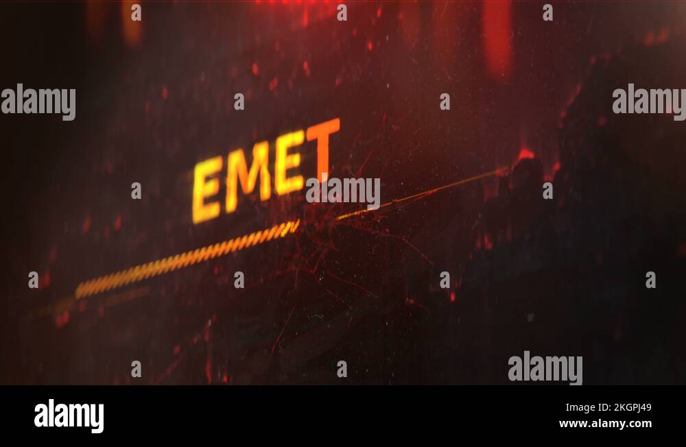 Emergency, immediate action required, alert, warning sign, message on ...