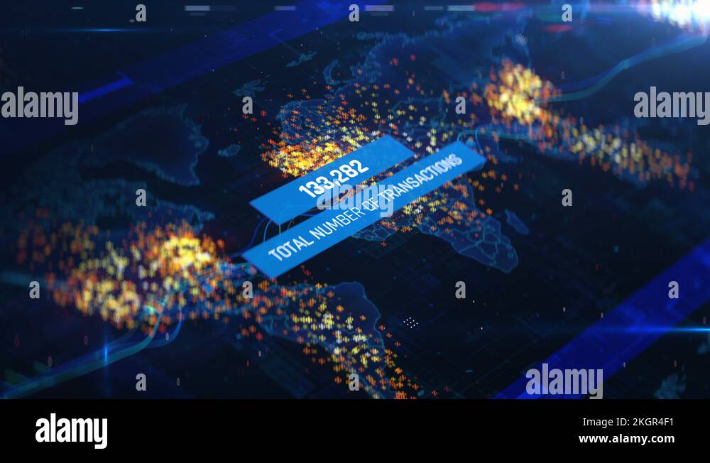Countdown of total transactions around the world, financial report ...