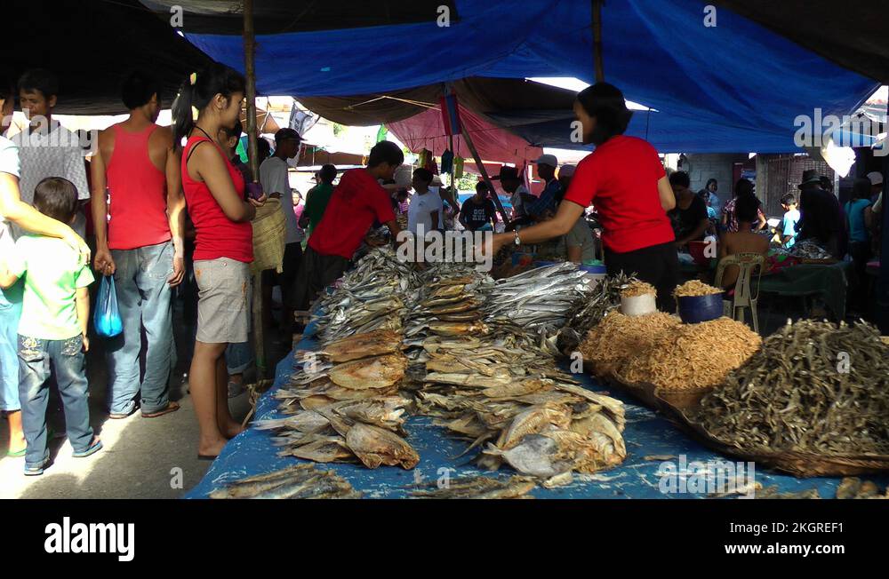 Dried fish market at Sibalom city in the Republic of the Philippines ...