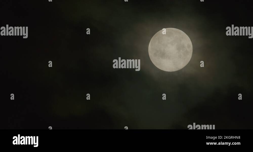 Full moon creepy horror movie film cloud moving real no CG night scary ...