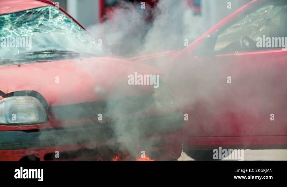 Damaged transportation accident smoke Stock Videos & Footage - HD and ...