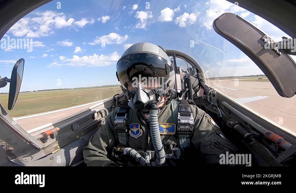 Cockpit footage of pilot taking off in T-38 Talon Stock Video Footage ...