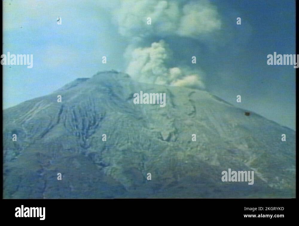 KAGOSHIMA, JAPAN, 1982, The Sakurajima Volcano erupting, the island of ...