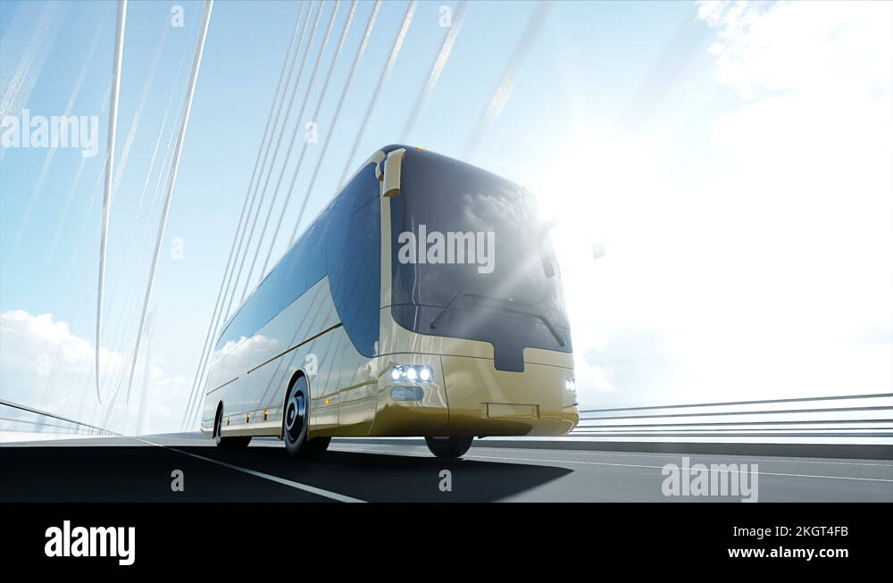 3d model of bus on bridge. Very fast driving. 4k animation Stock Video ...