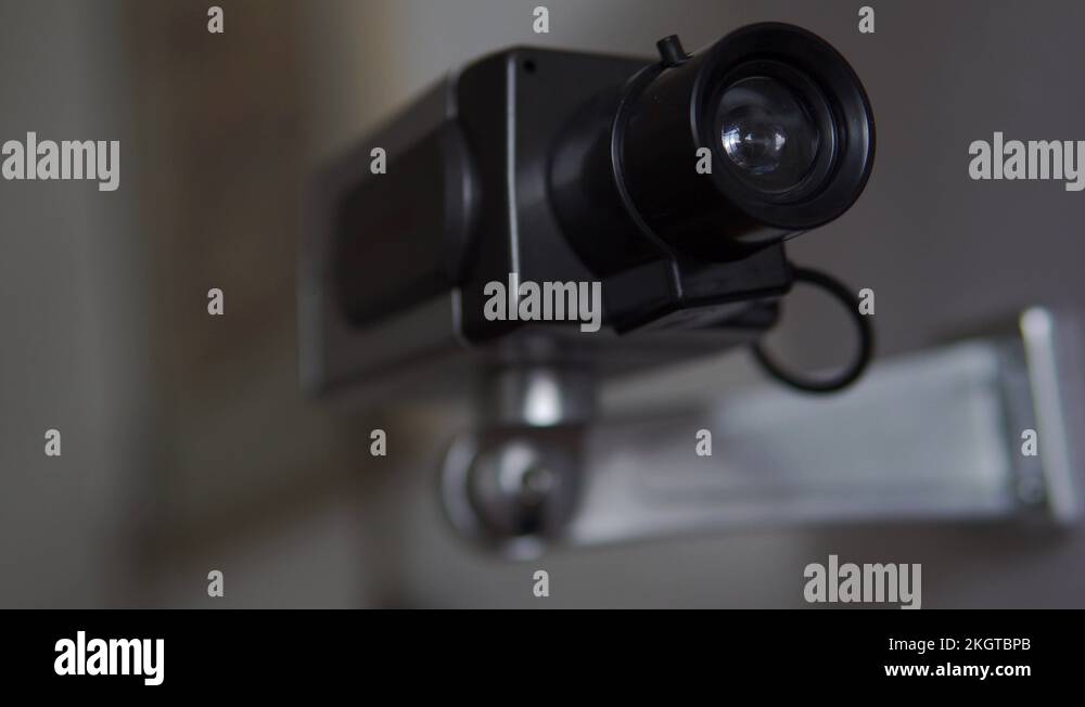 Cctv Security Camera Rotates In Daytime At Home, 4K Surveillance Stock ...