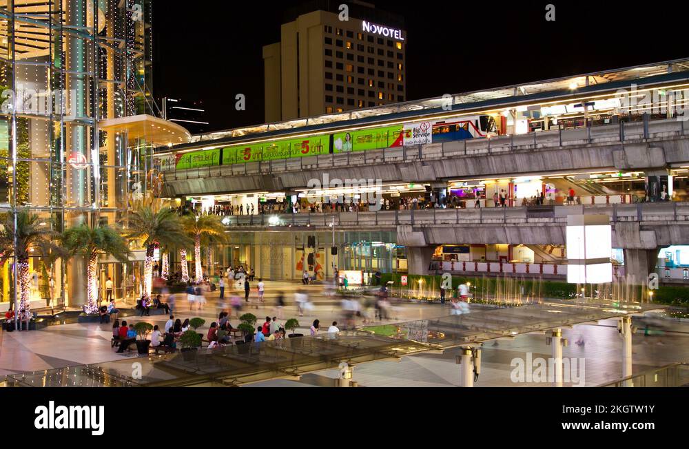 Zooming Timelapse - Siam Paragon and Siam BTS station, Bangkok Stock ...