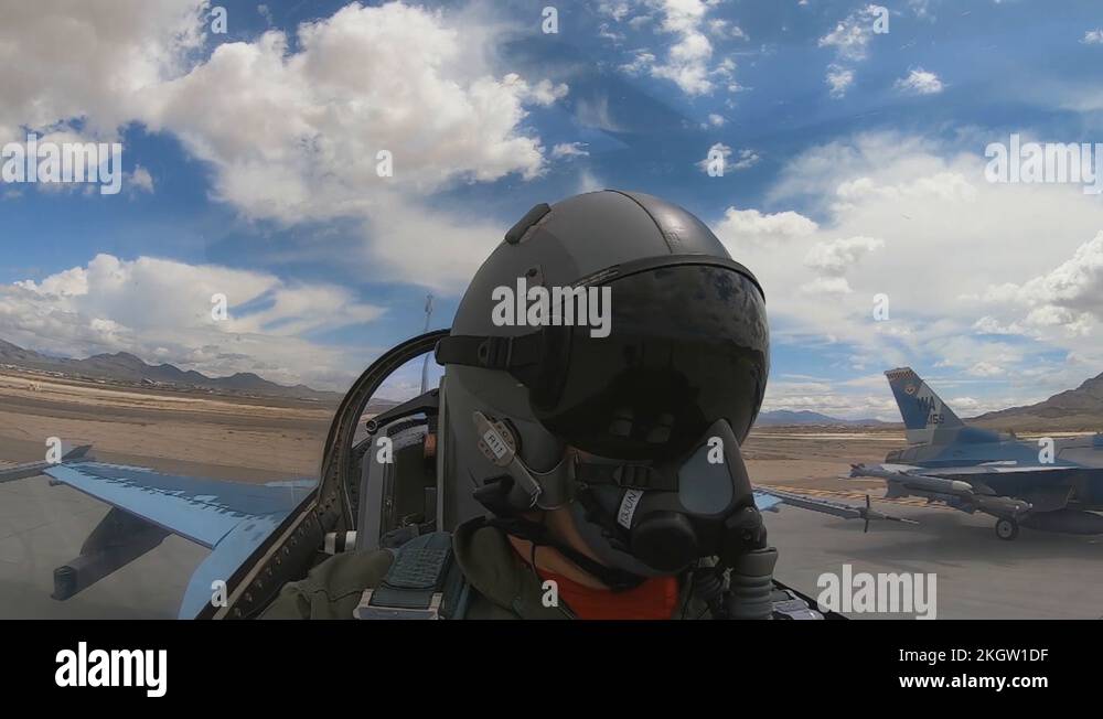 Cockpit footage of pilot taxiing in F-16 Aggressor at Nellis Air Force ...