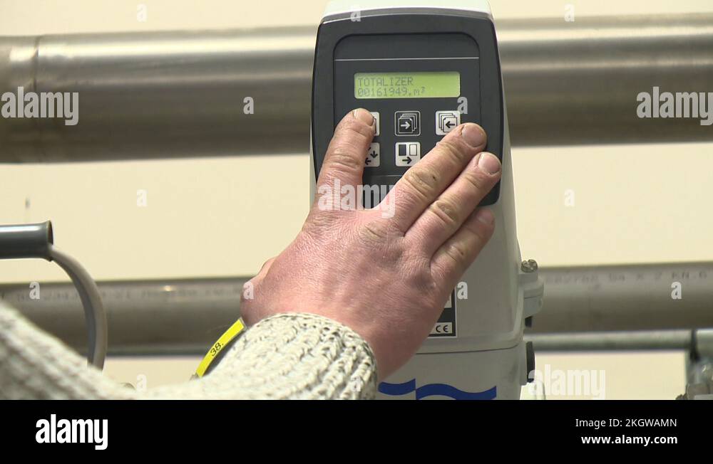 Hand press button of water purification system control panel Stock ...