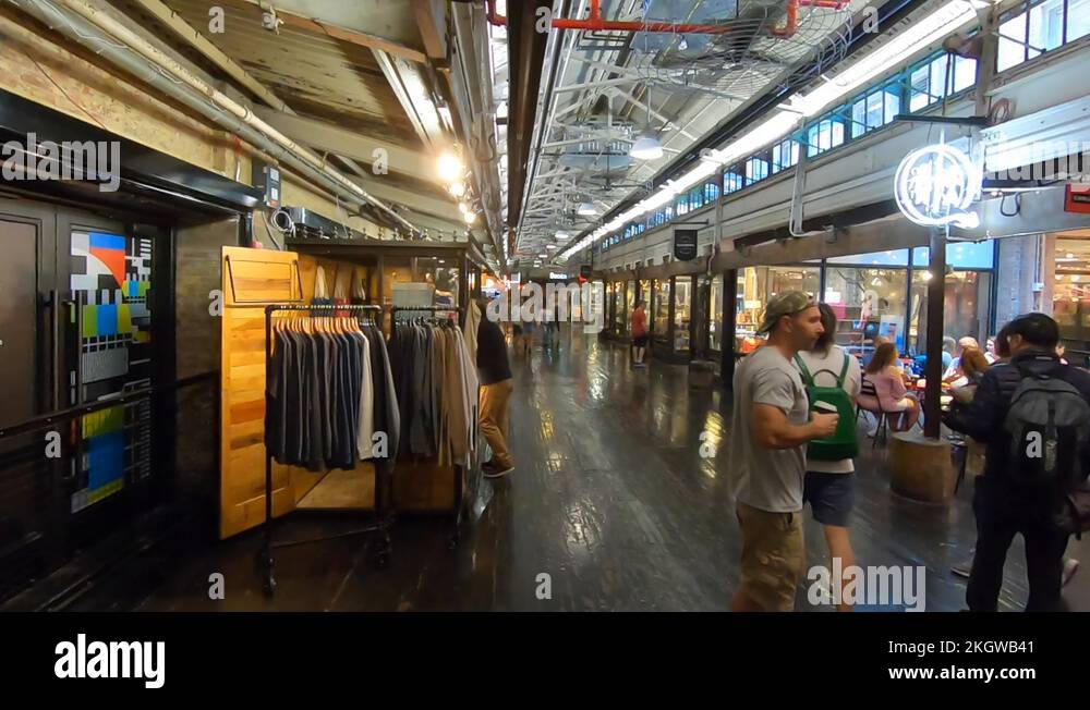 Chelsea Market urban food court and merchandise Stock Video Footage - Alamy