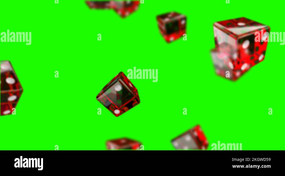 dices falling green screen Stock Video Footage - Alamy