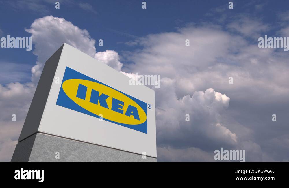 IKEA logo against sky background, editorial animation Stock Video ...