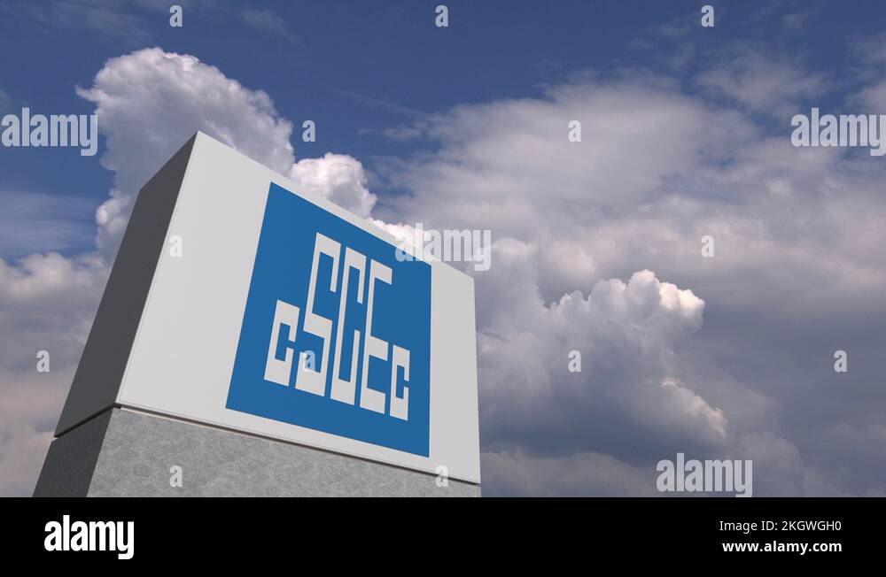 CHINA STATE CONSTRUCTION logo against sky background, editorial ...