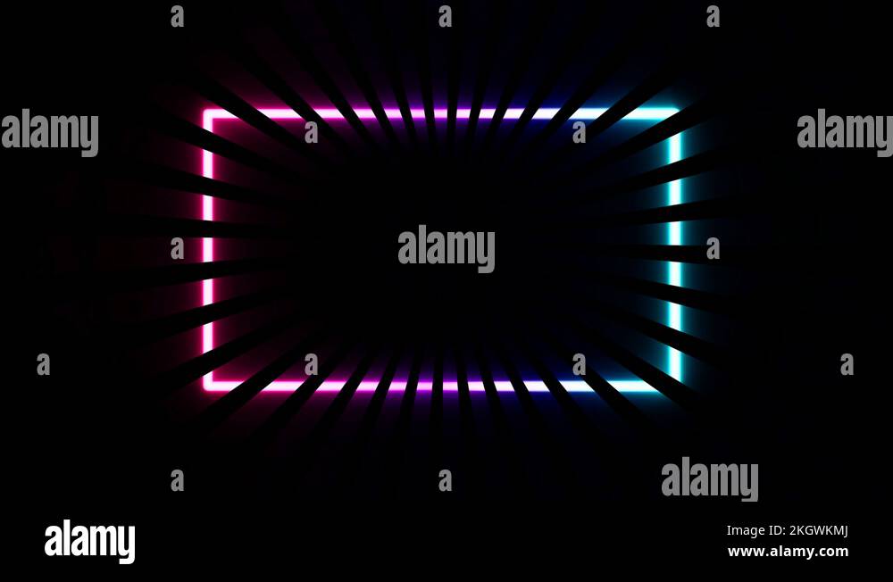 Blinking neon light frame on black background Stock Video Footage - Alamy