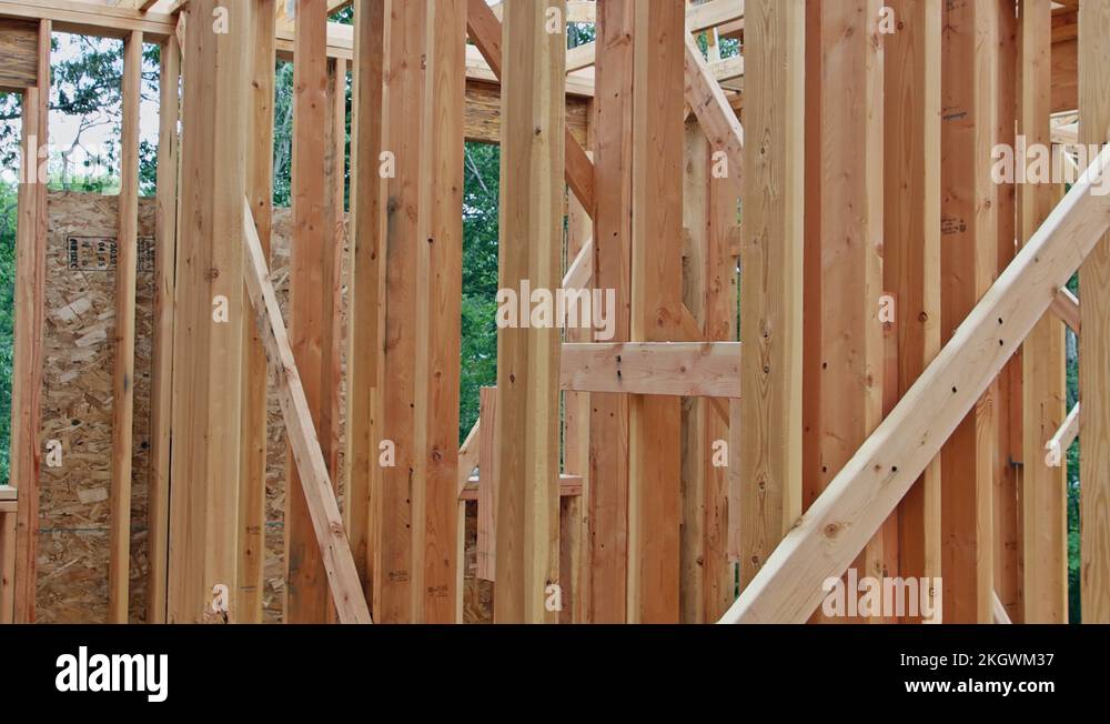 Wood wooden timber frame construction architecture Stock Videos ...