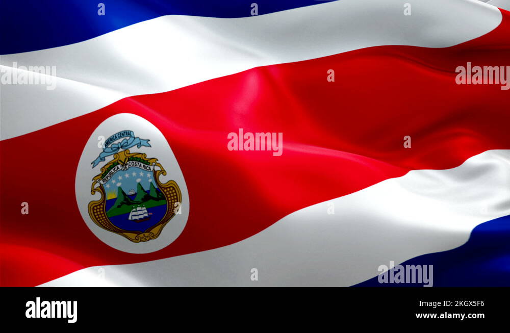 Costa Rica waving flag. National 3d Costa Rica flag waving. Sign of ...