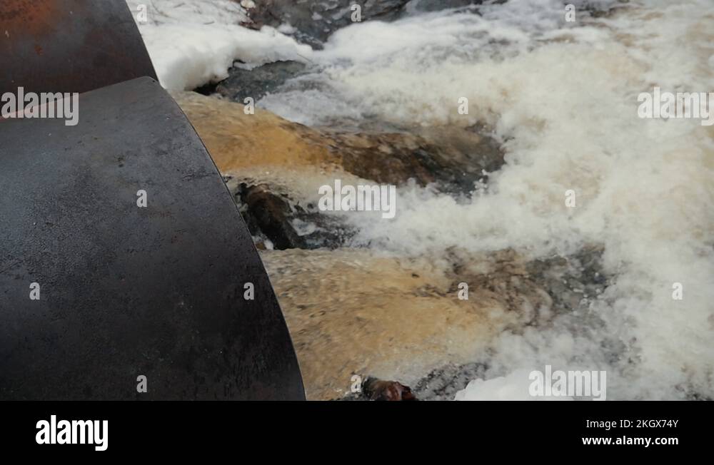 Drain pipes, environmental pollution. Drainage system flood protection ...