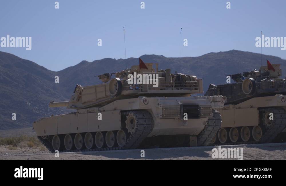 M1A1 Abrams tank firing cannon during battlesight zero military ...