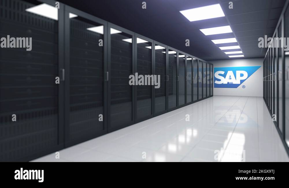 SAP logo in the server room, editorial 3D animation Stock Video Footage ...