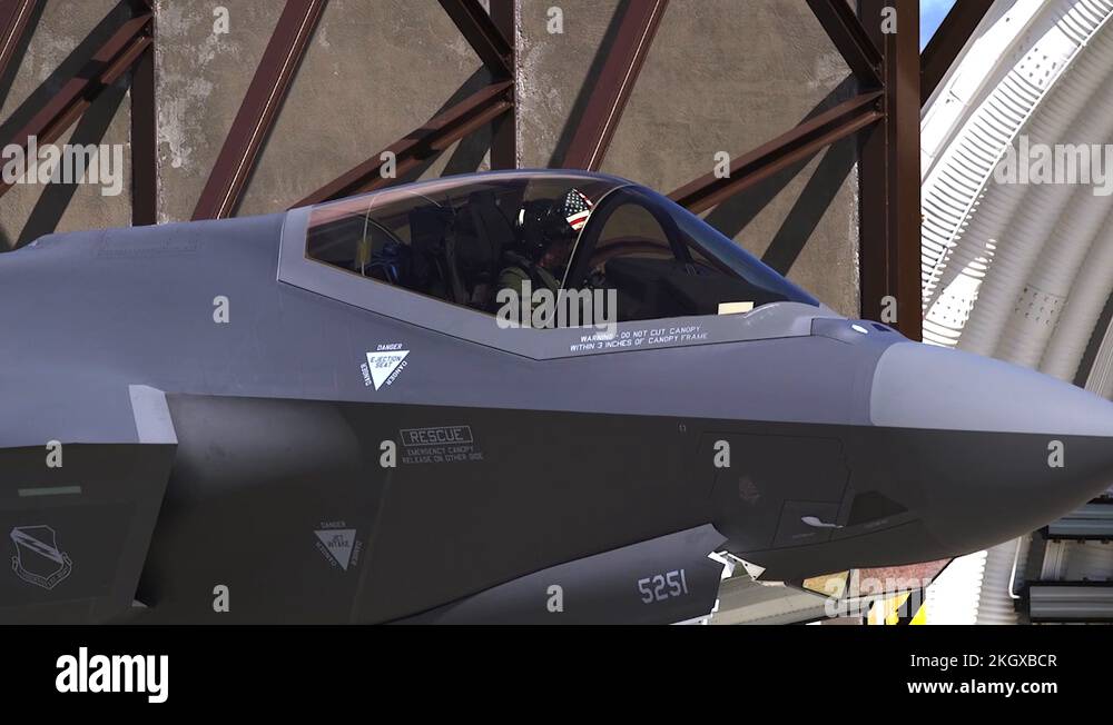 Pilot sitting in cockpit of F-35A Lightning II Stock Video Footage - Alamy