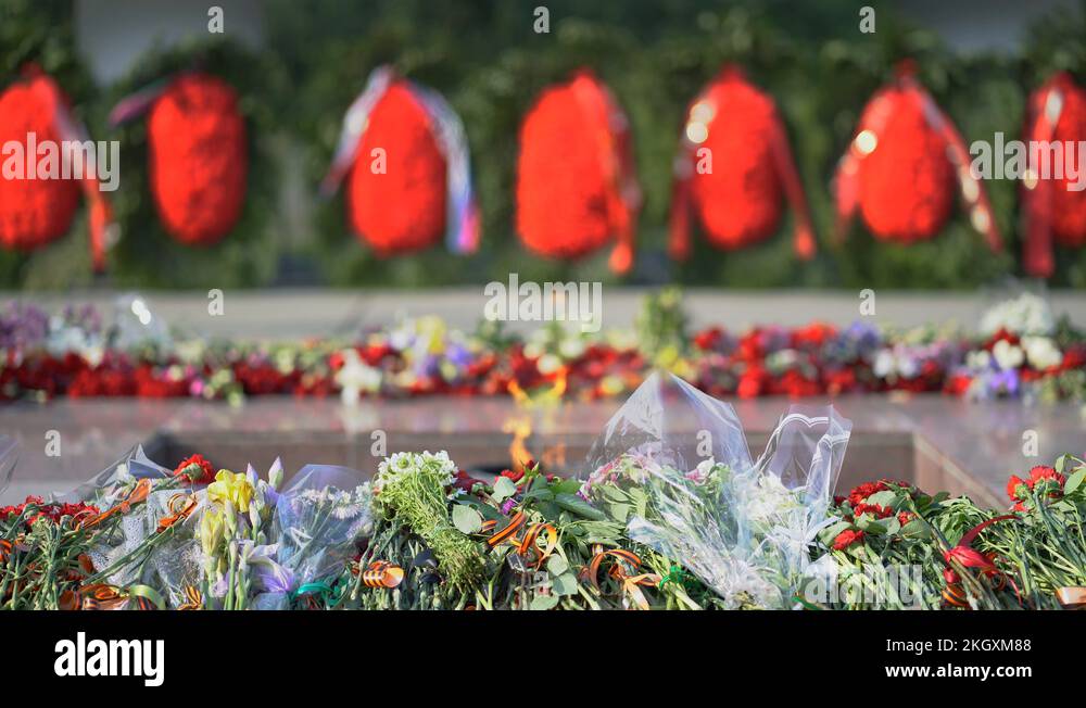 Green funeral flowers - symbol of victory day on 9 may in World War II ...